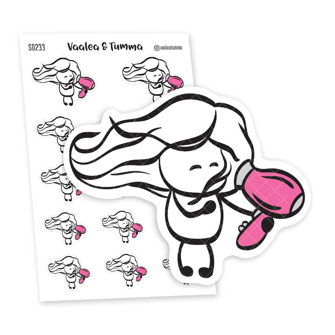 Blow Dry Hair Planner Stickers Ensi S0233 Hair Dryer Hair | Etsy