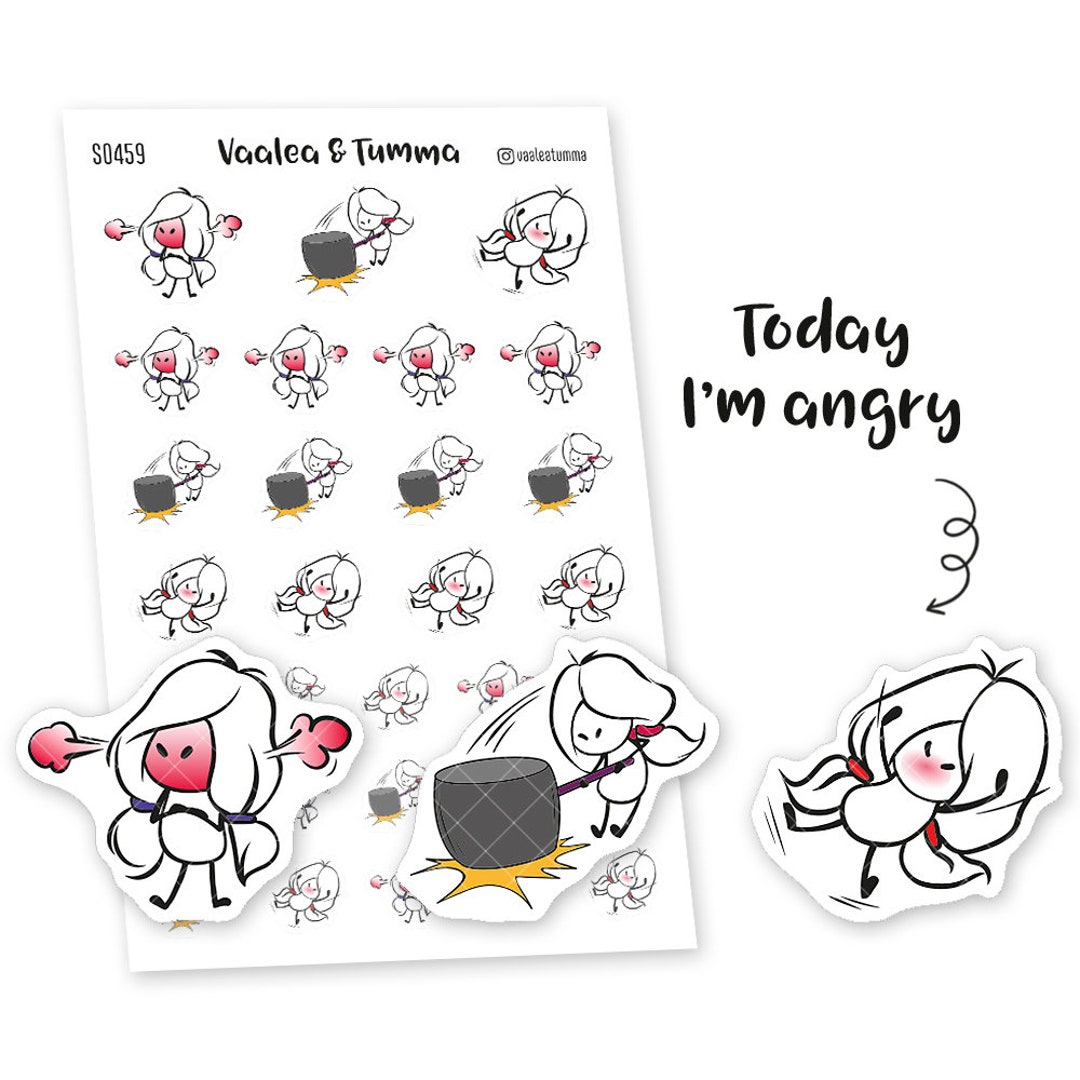 Today I'm Angry Planner Stickers, Ensi - S0459, Bad Day Stickers - Etsy