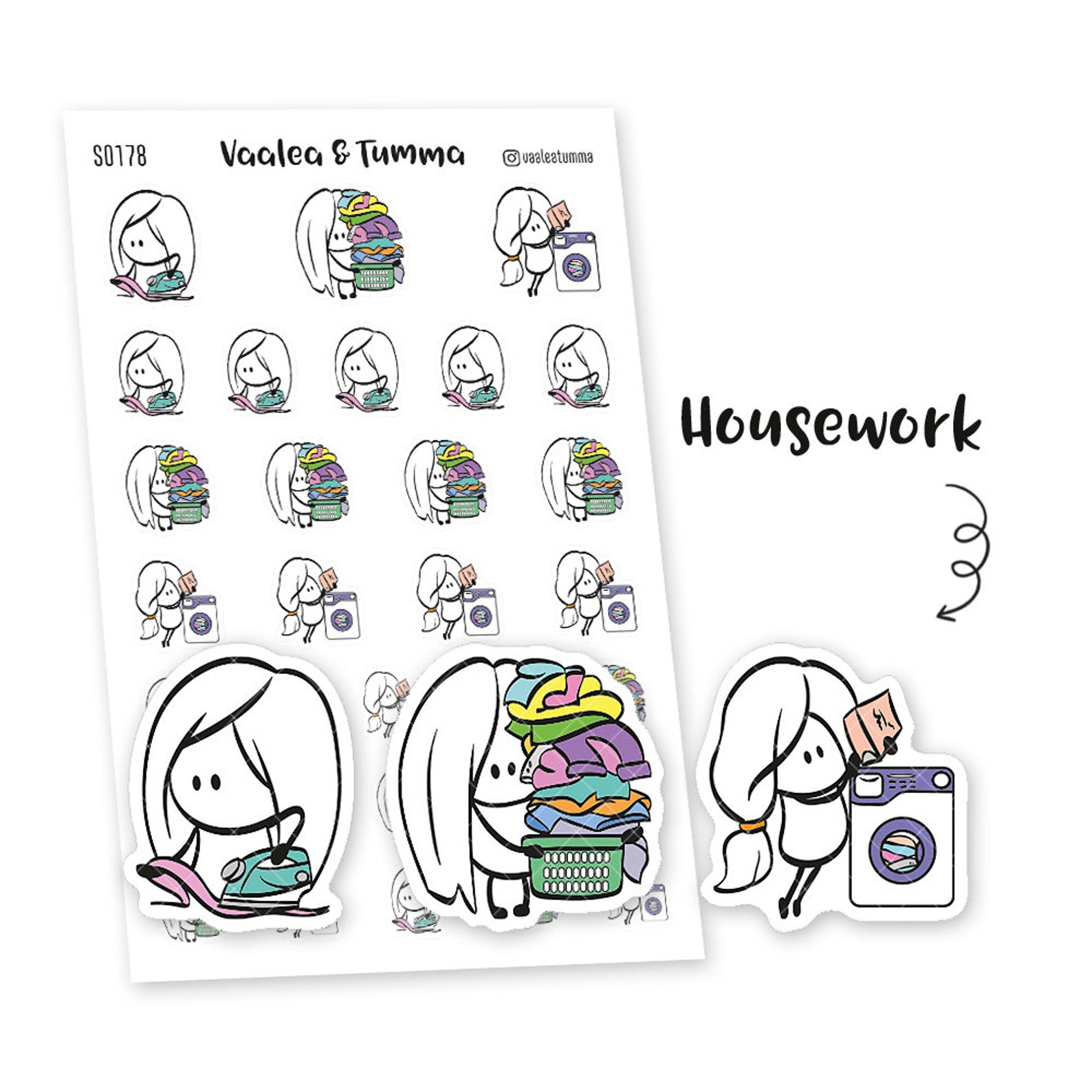 Housework Planner Stickers Ensi S0178 Cleaning Planner - Etsy