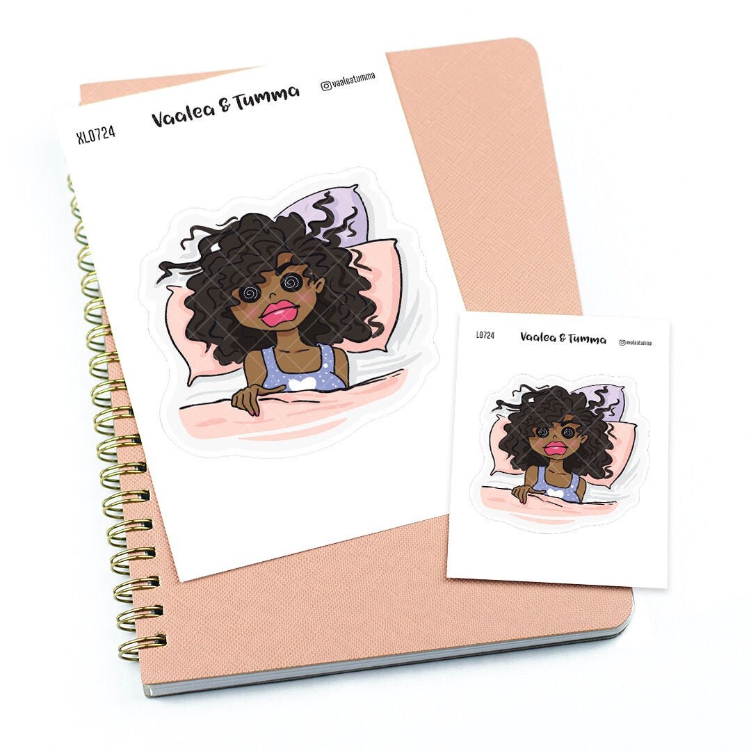 I Can't Sleep Large / Extra Large Planner Stickers nia/brown Skin ...