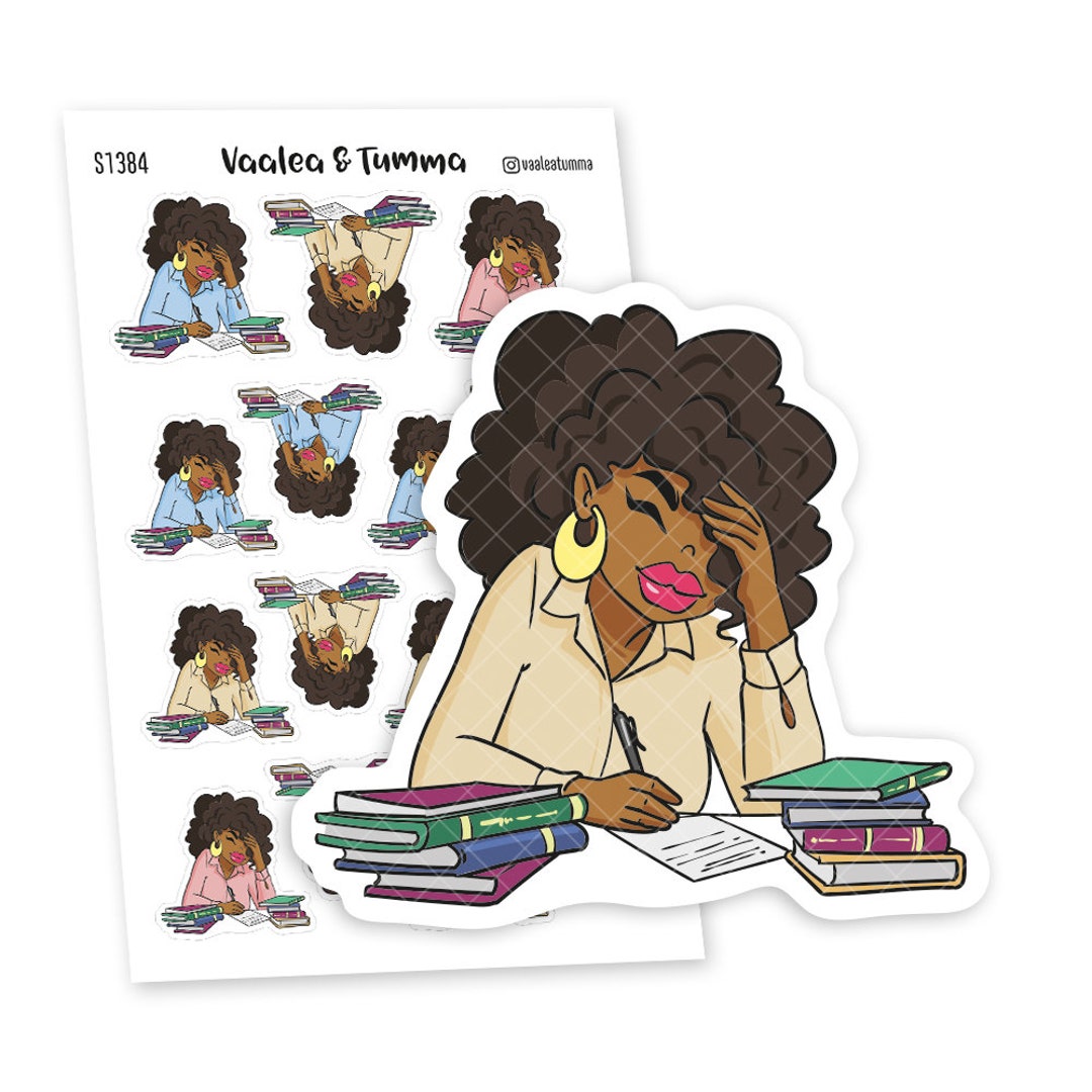 Productivity Planner Stickers: Girl Deep in Work/study, Nia - S1384 ...