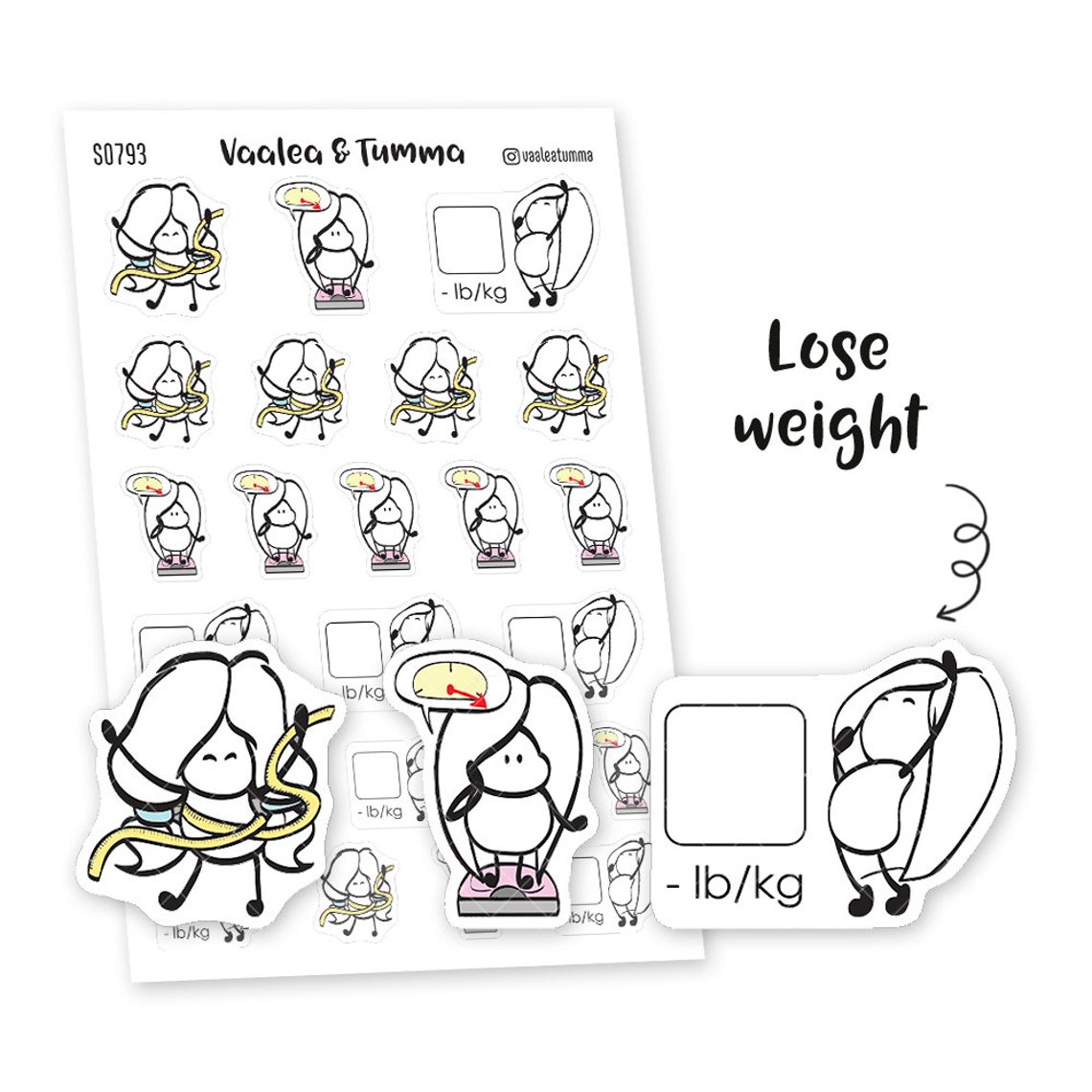Lose Weight Planner Stickers Ensi S0793 Thin Down | Etsy