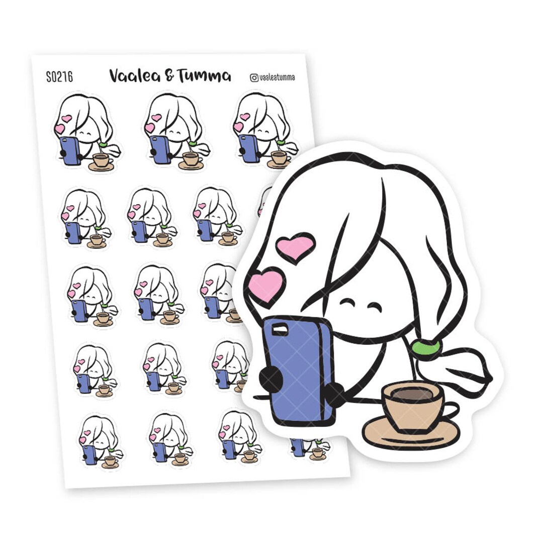 Facetime Planner Stickers, Ensi - S0216, Selfie Planner Stickers - Etsy