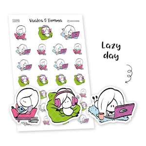Planner Stickers Ensi Lazy Day, S0098, Cute Stickers, Relax Stickers ...