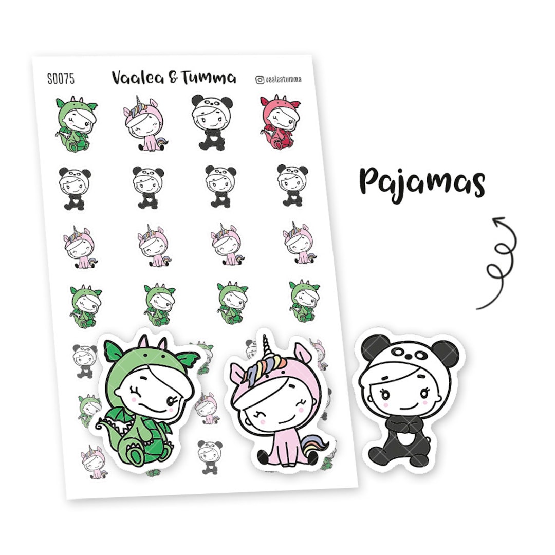 Planner Stickers Piiku - Pajamas, S0075, Baby Stickers, Cute Stickers ...