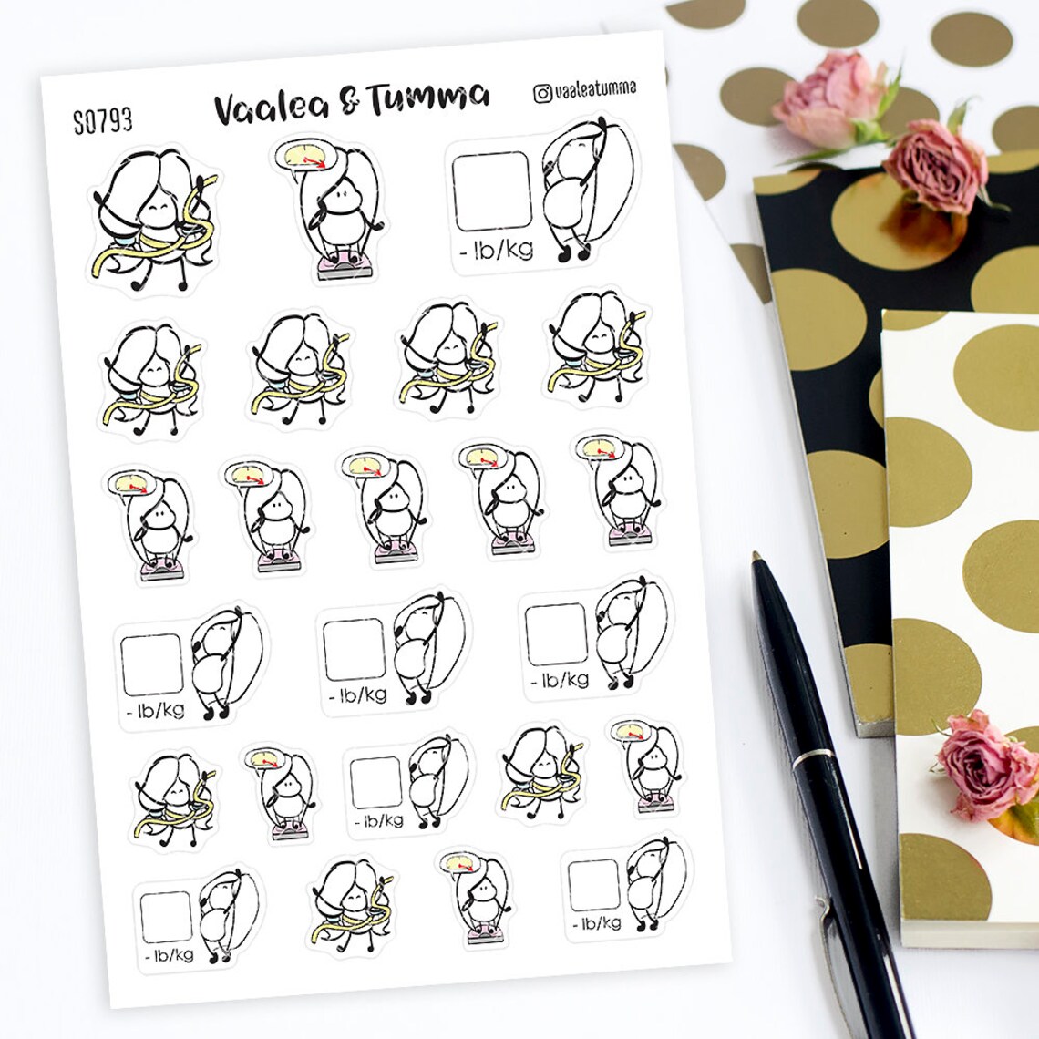Lose Weight Planner Stickers Ensi S0793 Thin Down | Etsy