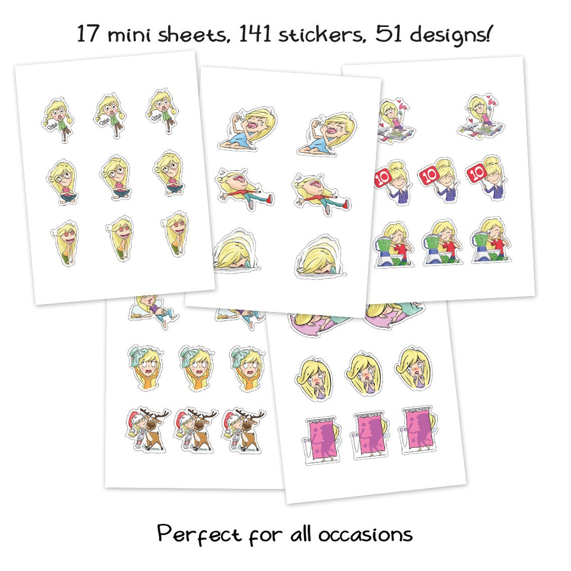 Mini Sticker Book Vaalea / Blonde Hair 18 Mini Sheets - Etsy