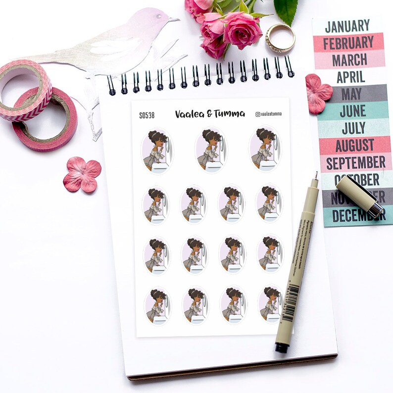 Kawaii Girl Planner Stickers, Nia Beauty, Matte Paper - Etsy
