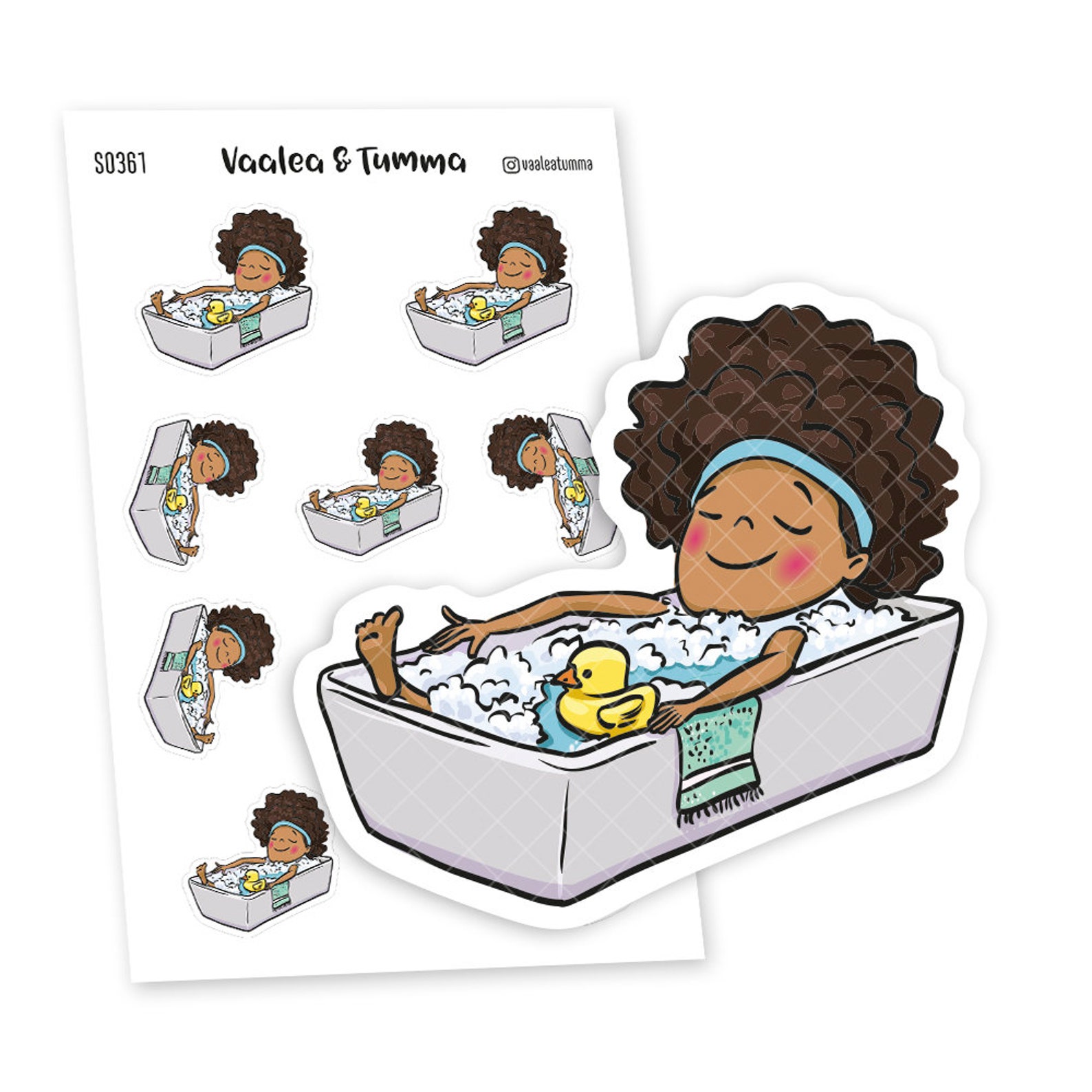 Bath Time Planner Stickers Vaalea S0361 Relax Planner - Etsy