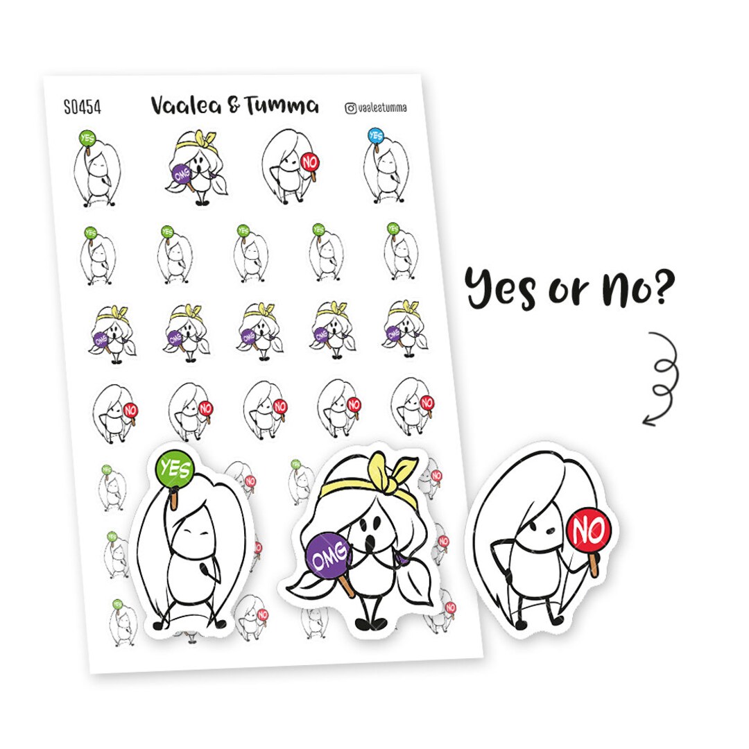 Planner Stickers Ensi - Yes or No?!, S0454, Motivational Stickers - Etsy