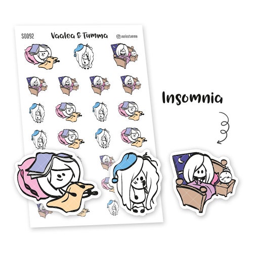Ensi Insomnia Planner Stickers S0092 Sleeping Girl Sleep - Etsy