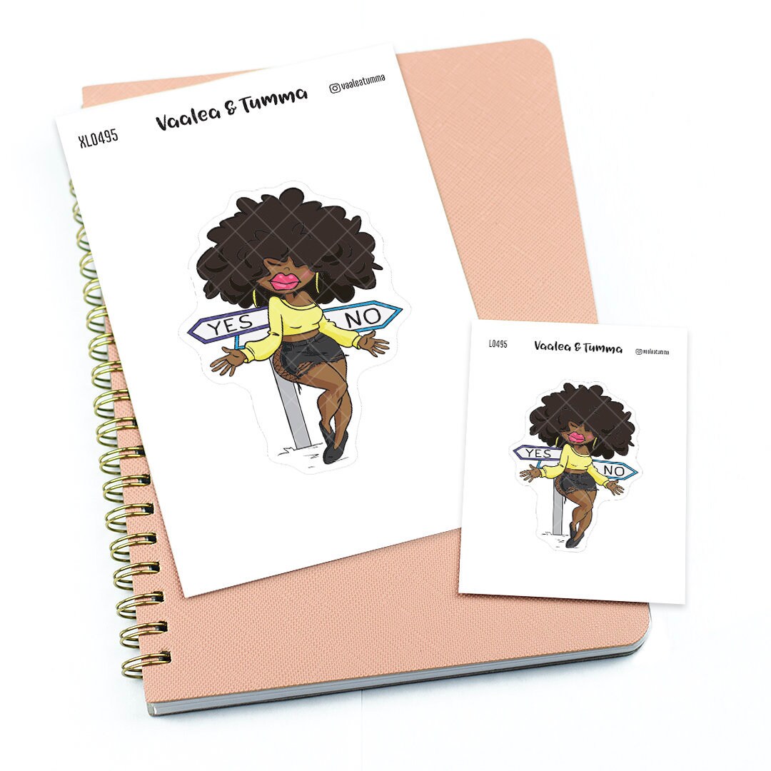 Yes or No?! - Large / Extra Large Planner Stickers "nia/brown Skin ...