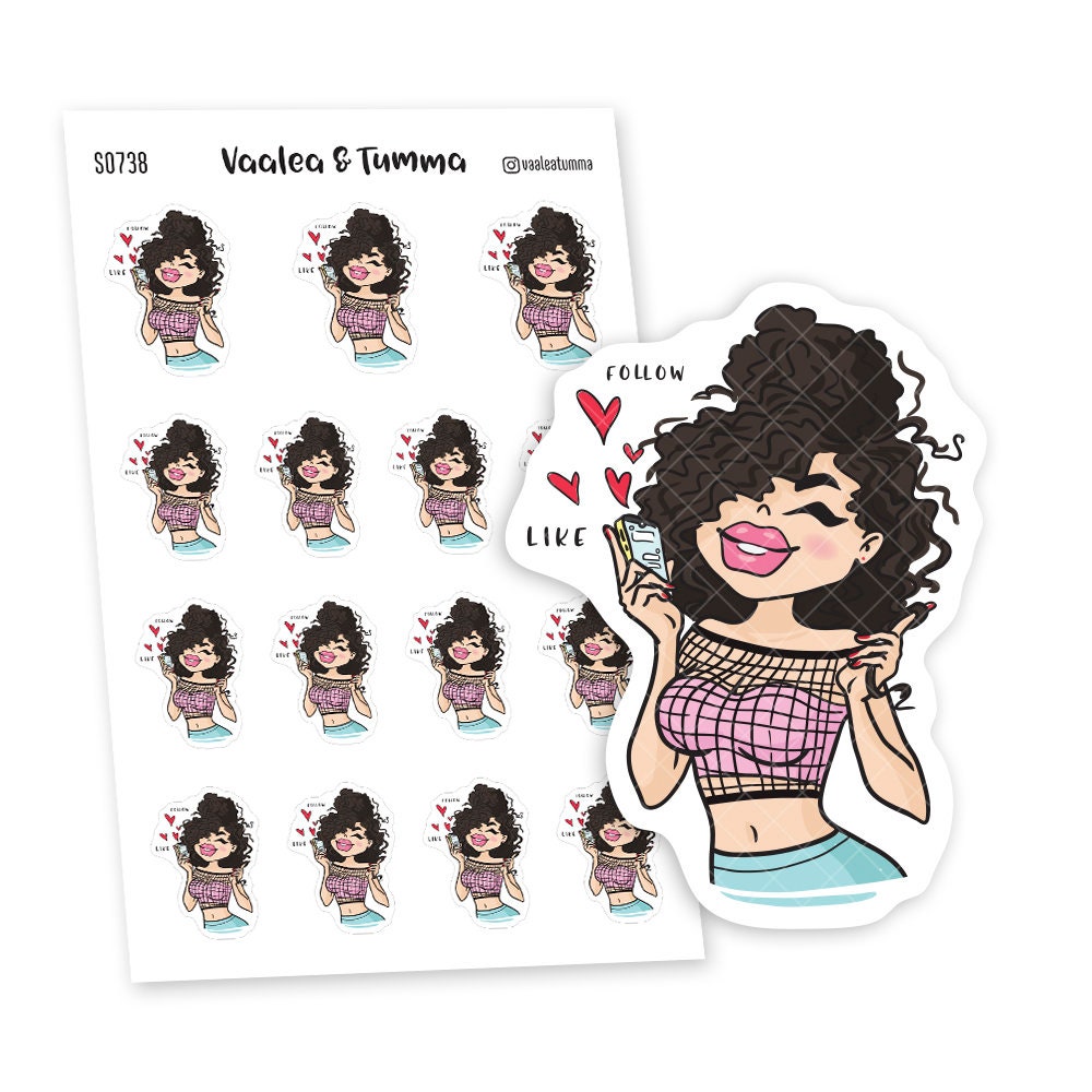 Like & Follow Planner Stickers, Nia - S0726/S0738, Love Stickers - Etsy