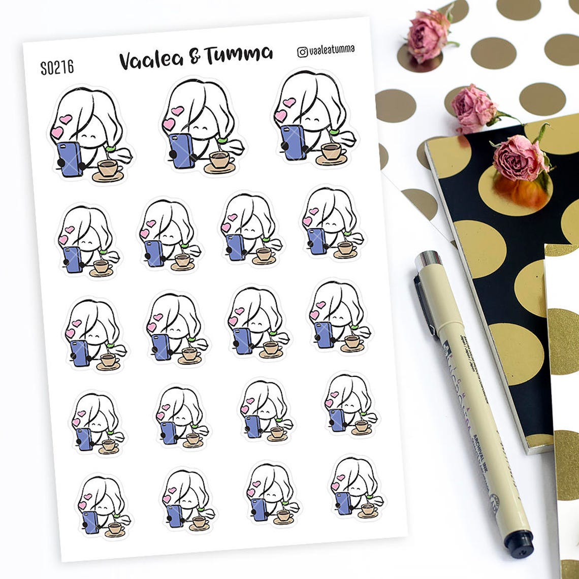 Facetime Planner Stickers, Ensi - S0216, Selfie Planner Stickers - Etsy