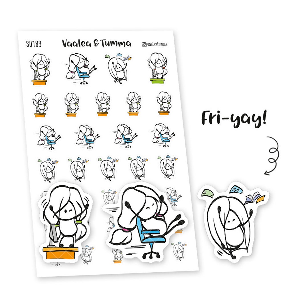 Fri-yay Planner Stickers, Ensi S0183, Friday Stickers, Friyay, Weekend ...