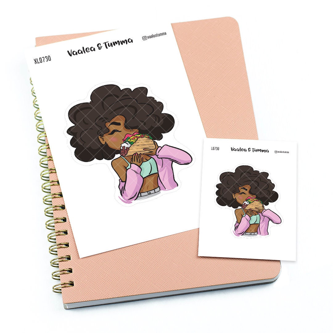 Fan of Tacos - Large / Extra Large Planner Stickers "nia/brown Skin ...