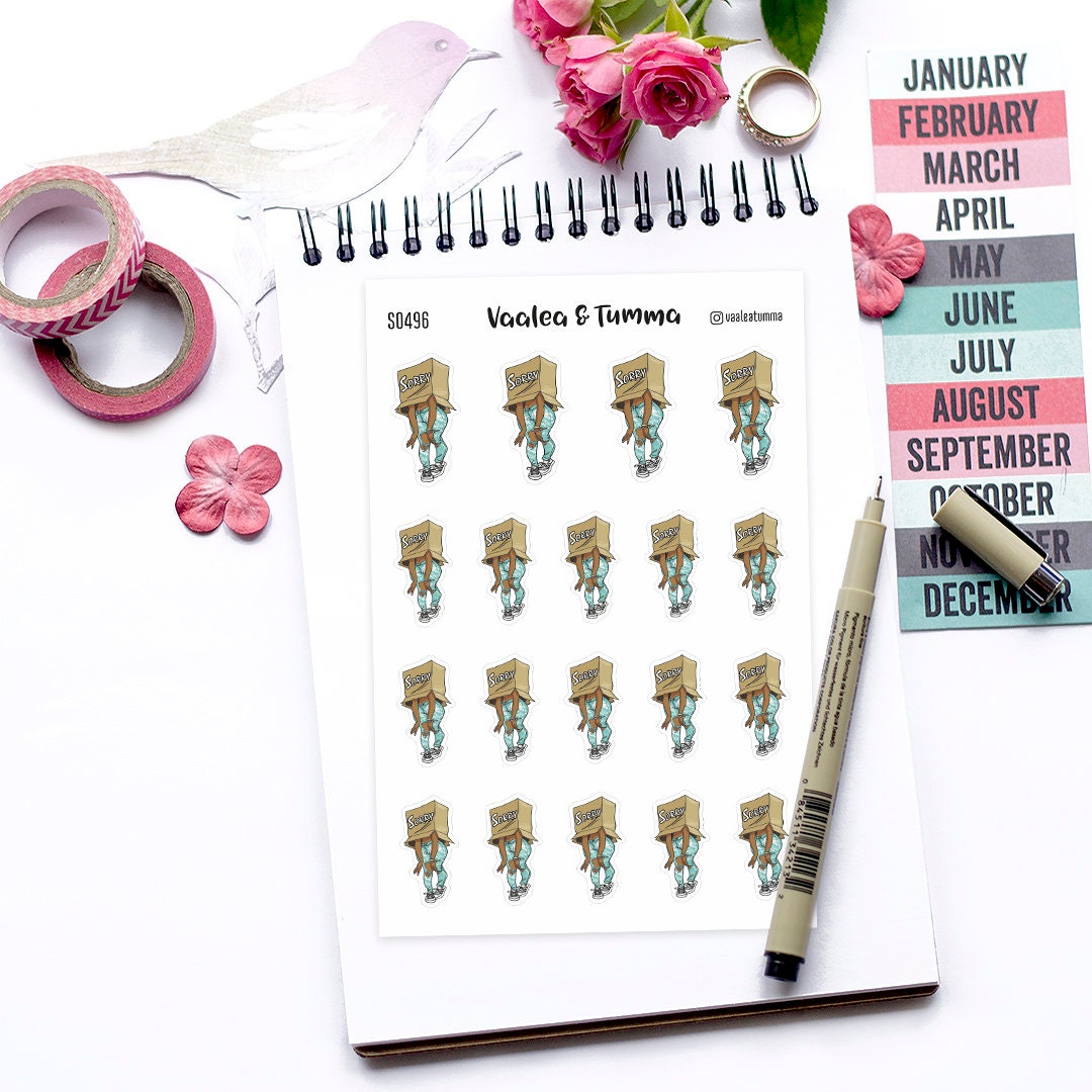 I Am so Sorry Planner Stickers Nia S0496/S0656 Sorry - Etsy