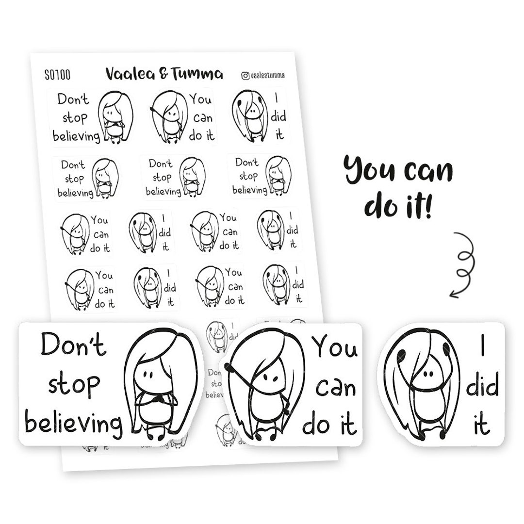 Planner Stickers Ensi - You Can Do It!, S0100, Work Stickers, Emotion ...