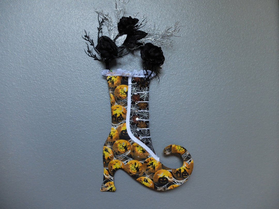 Halloween Stocking Decor Witch's Boot - Etsy