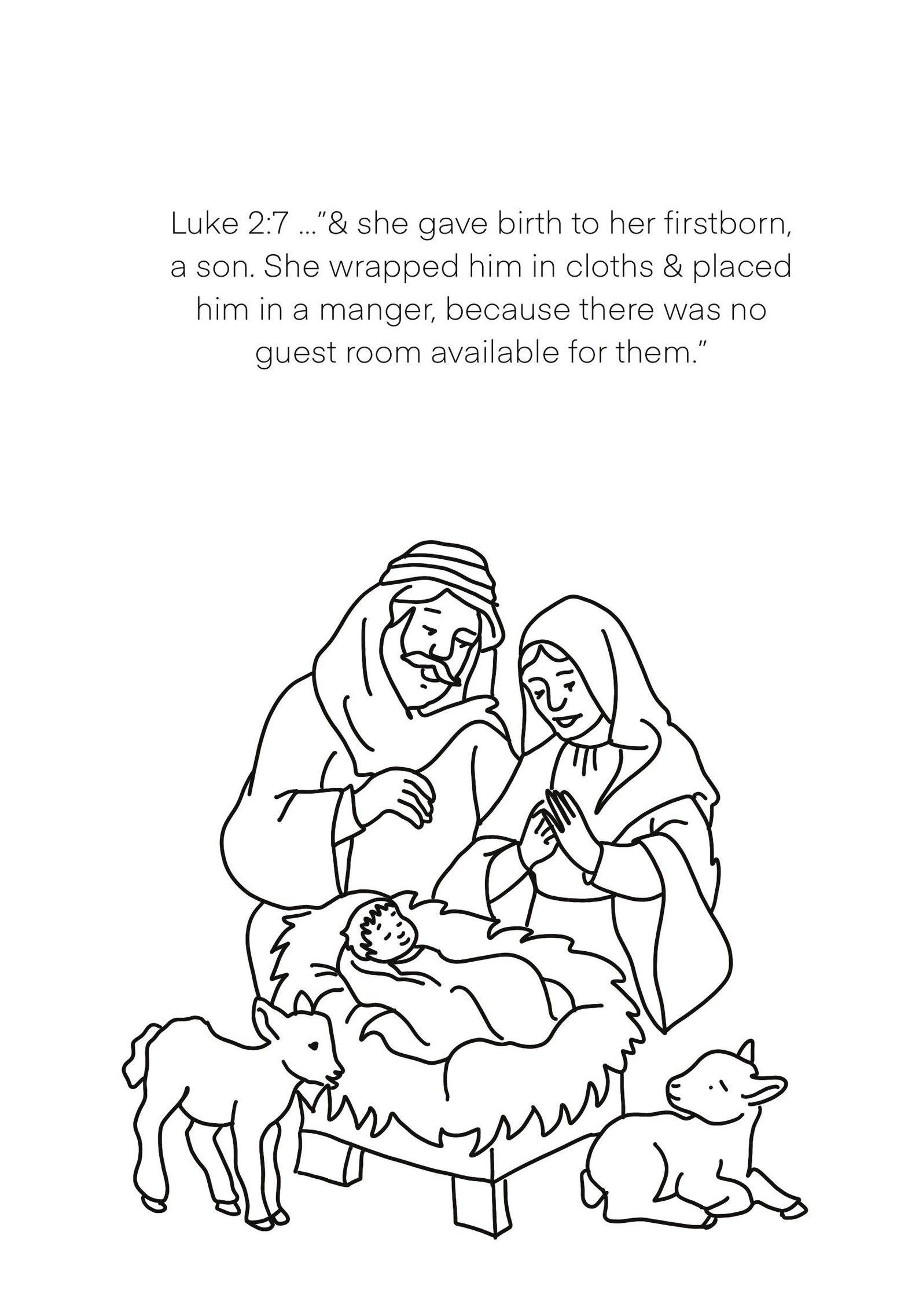 Jesus Birth Coloring Page - Etsy