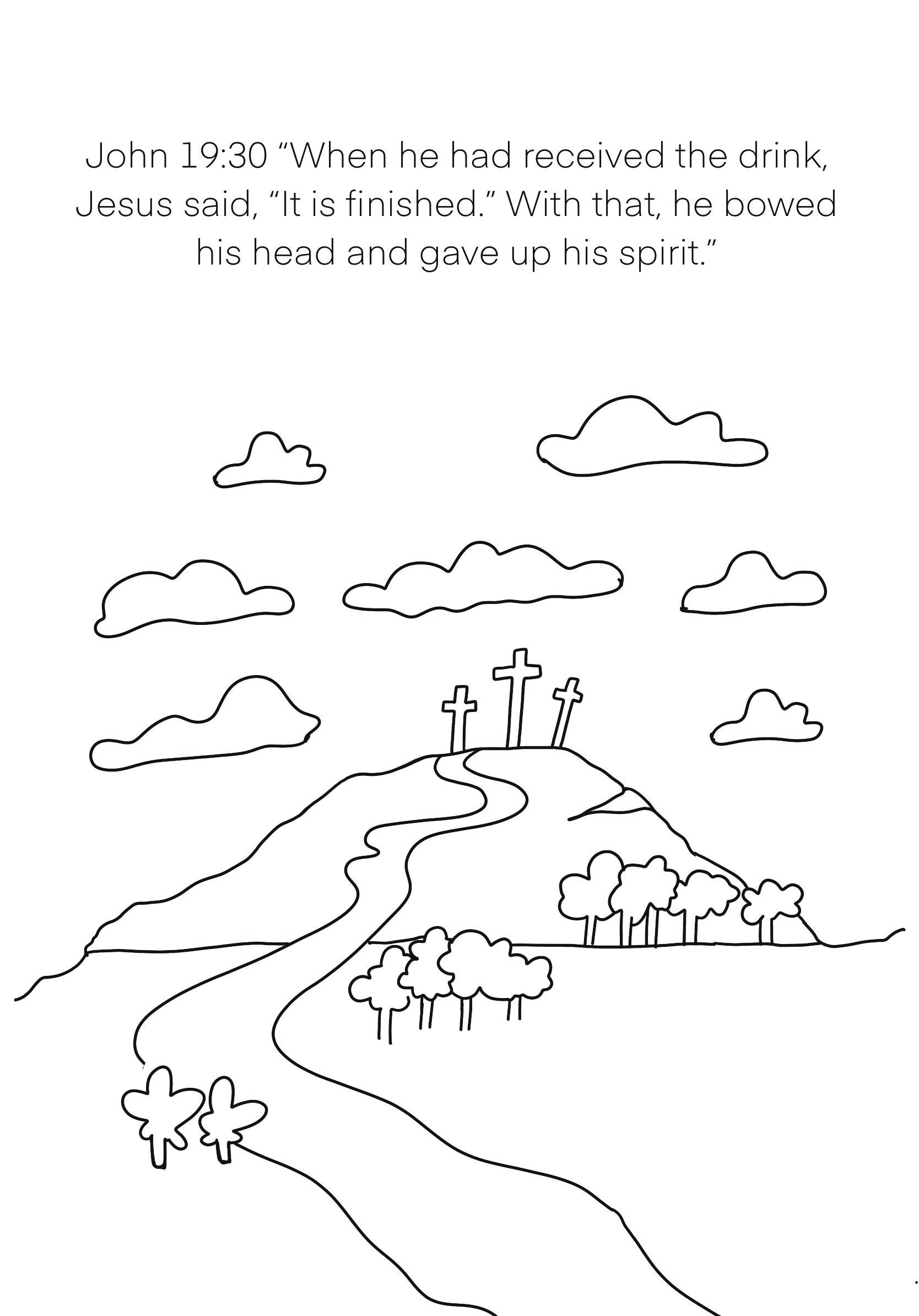 Calvary Coloring Page - Etsy