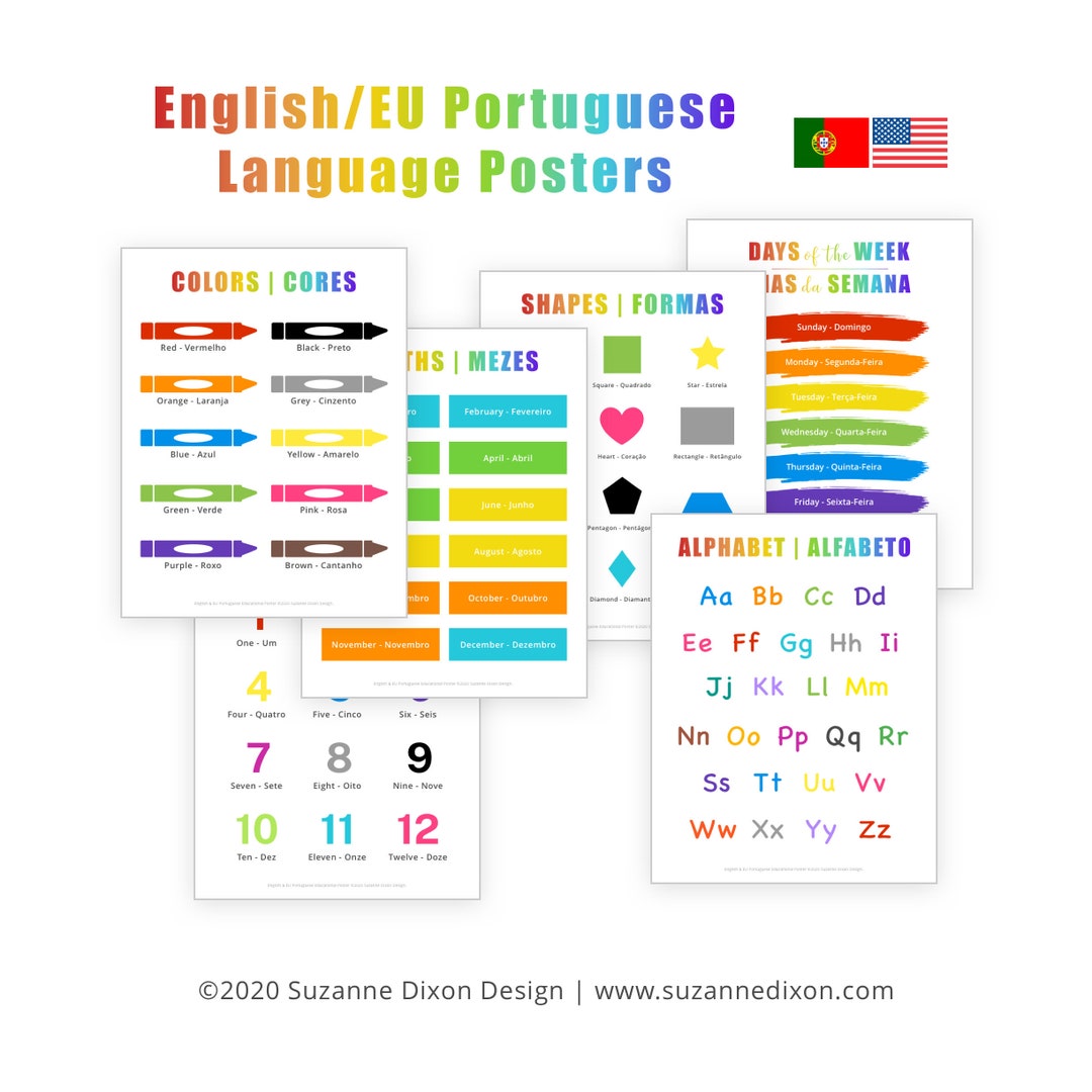 Instant Download • Portuguese and English PRINTABLE Digital Posters for ...