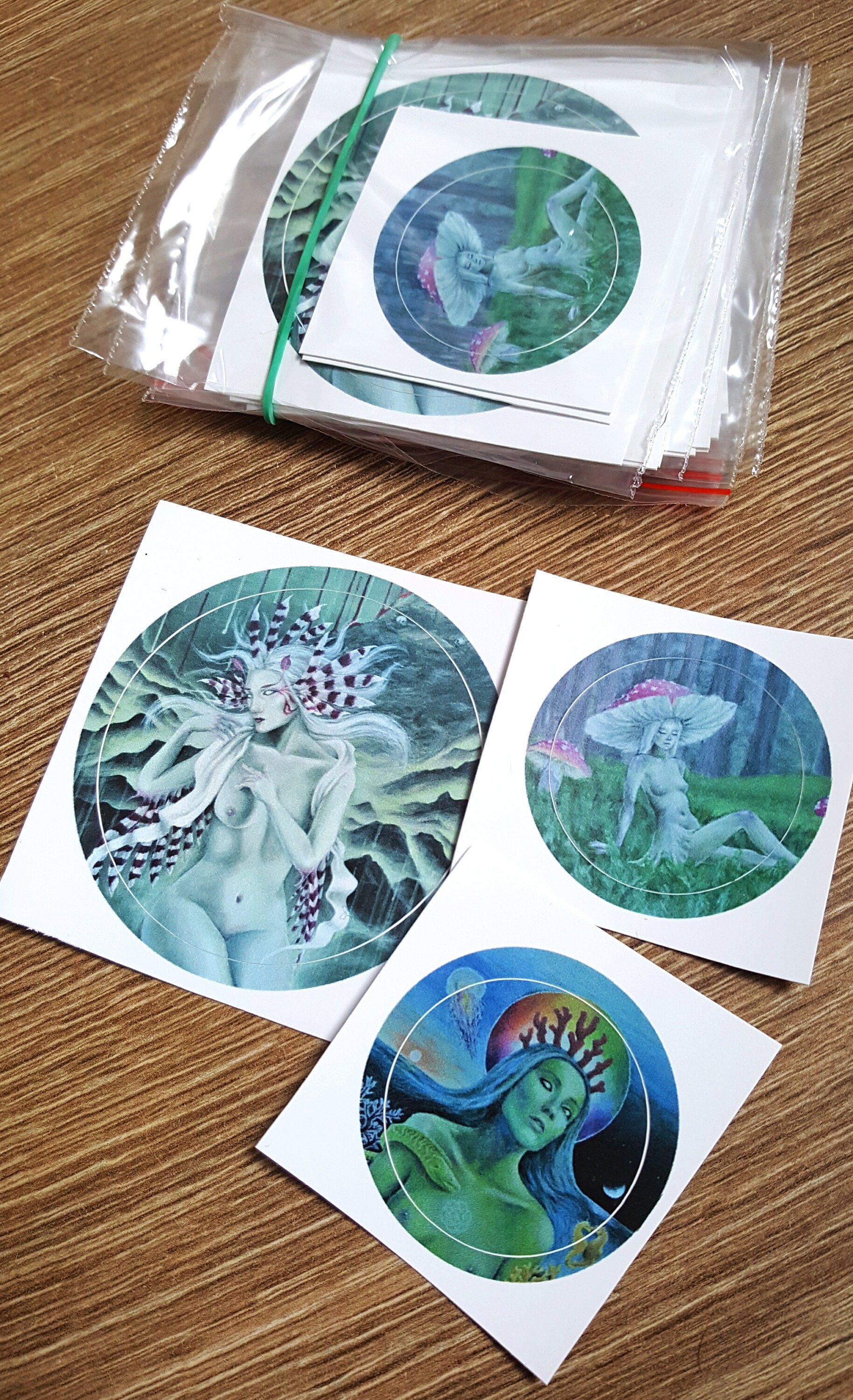 Fantasy Art Sticker Set, Trippy Art, Psychedelic Stickers, Visionary ...