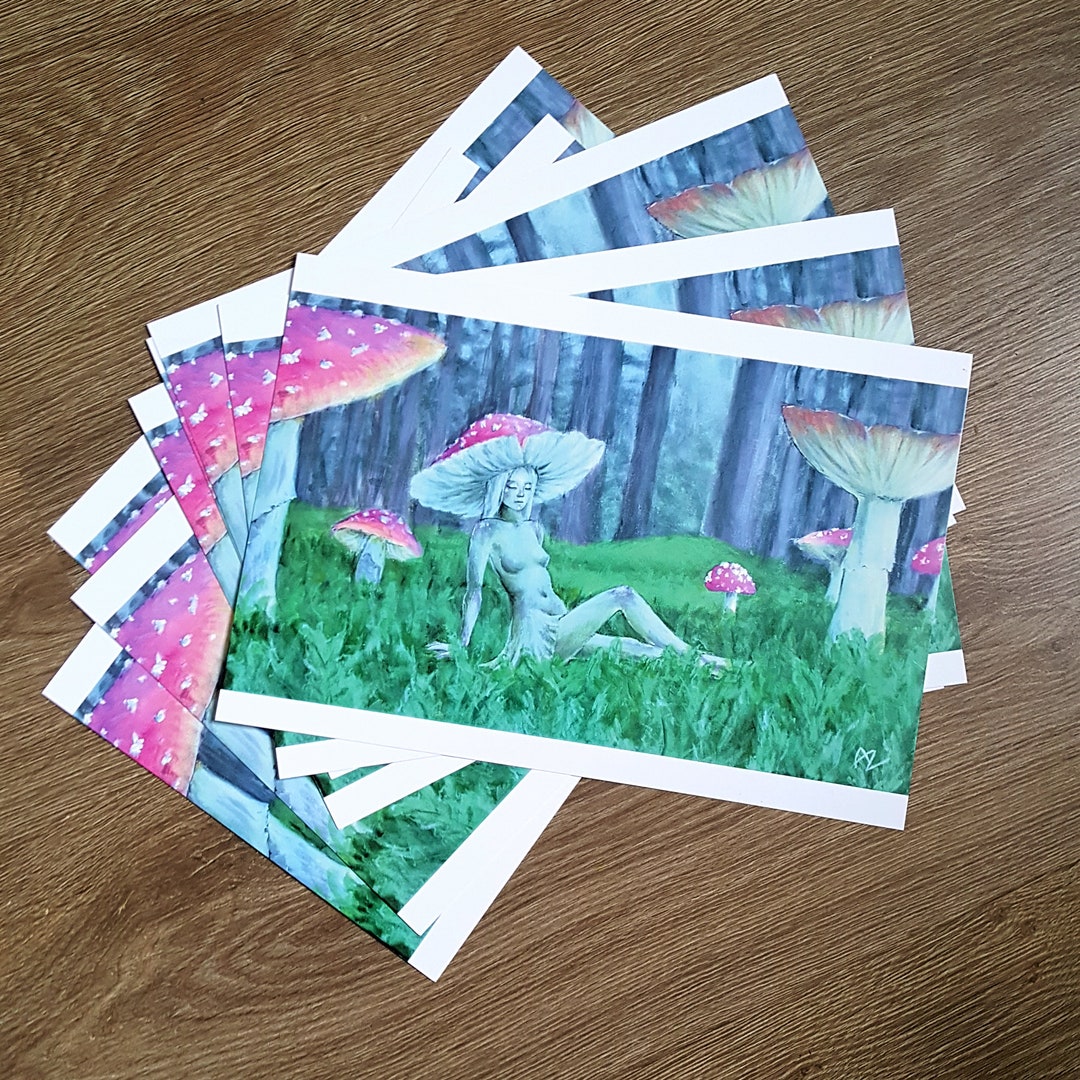 Paper Print Amanita Muscaria Fantasy Acrylic Etsy
