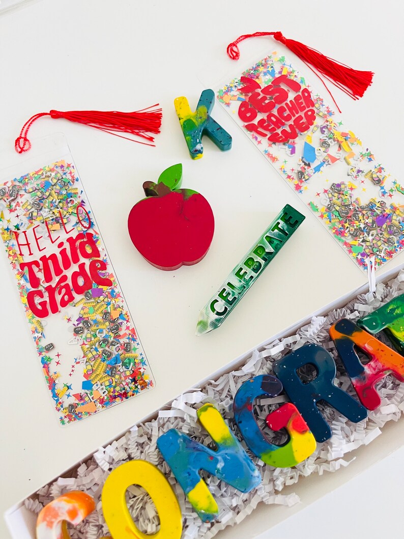 Back to School Glitter Shaker Bookmark, Graduation, School, Class Gift ...