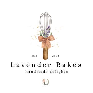 Rustic Whisk With Gold Logo, Premade Logo for Baking, Kitchen, Cooking ...