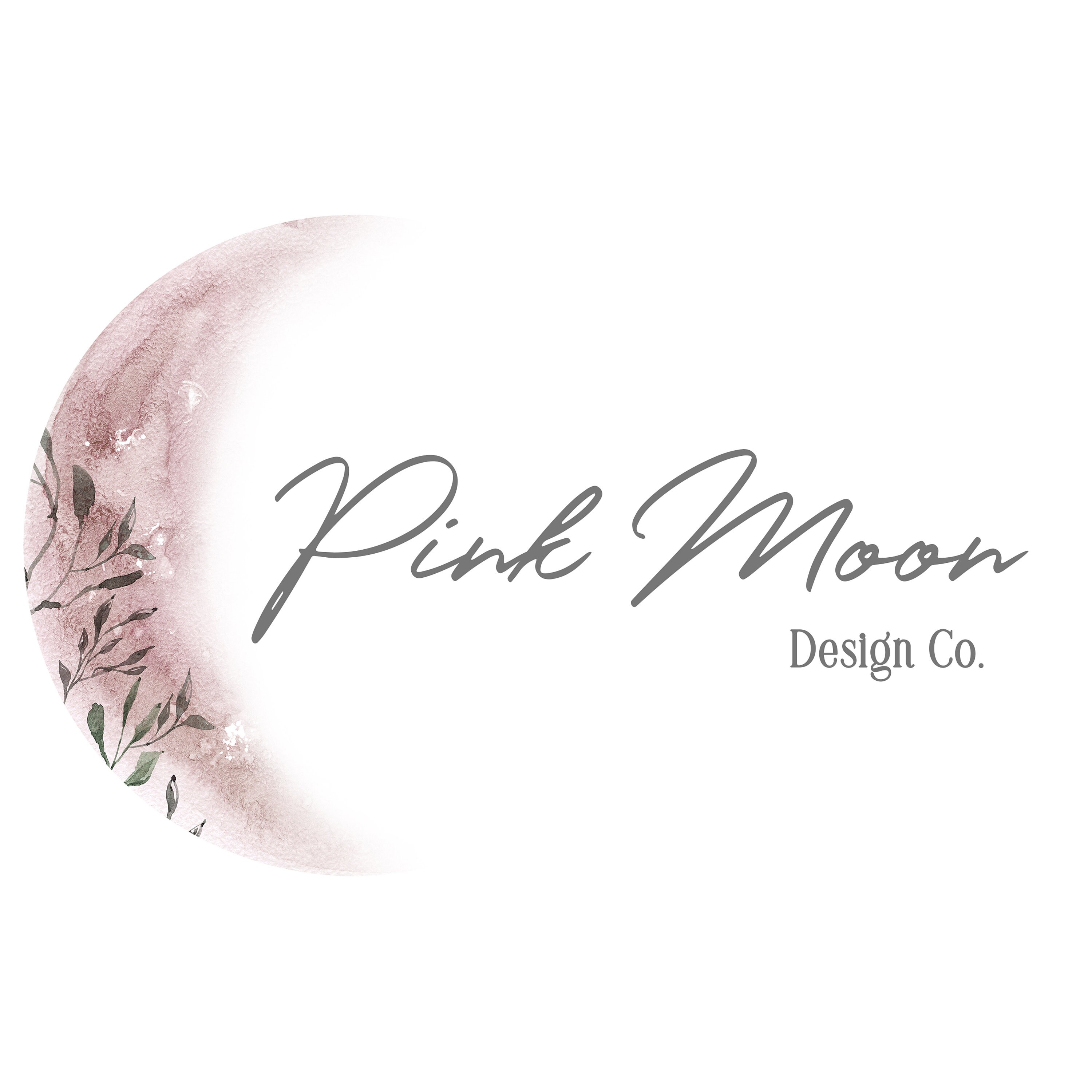 Beautiful Watercolour Moon Logo, Spiritual Premade Design, Floral, Boho ...