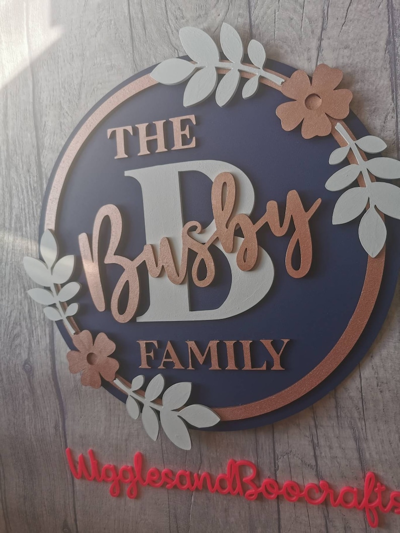 Round personalised family plaque family name plaque | Etsy