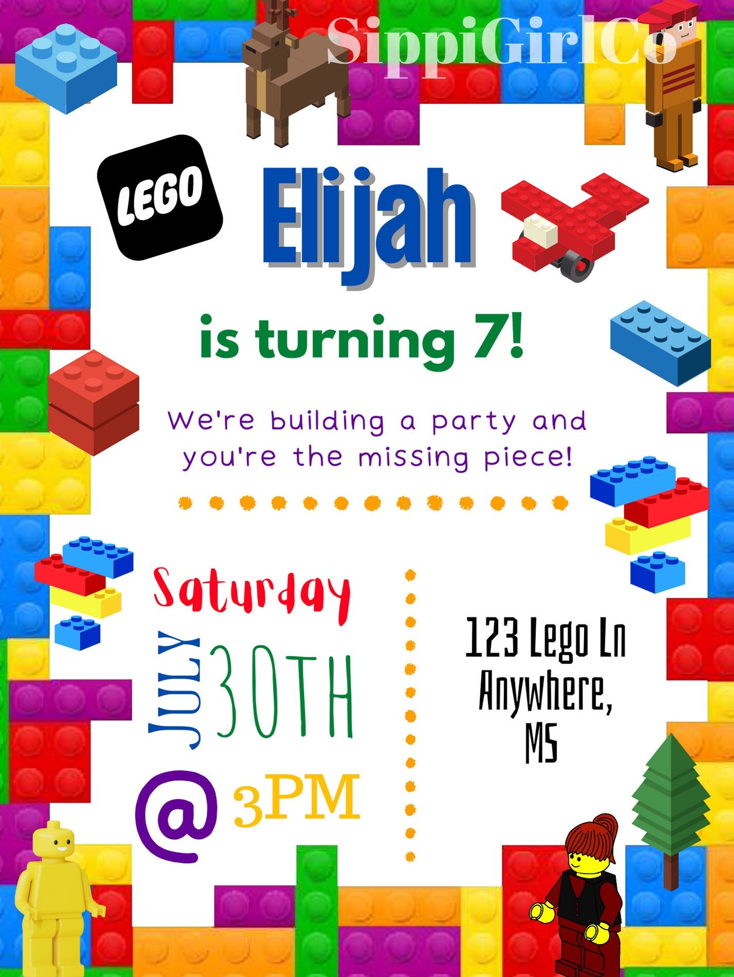 Lego Invitation Border