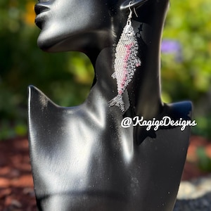 Beaded Fish Earrings, Sockeye Salmon Earrings, Rainbow Trout Earrings ...