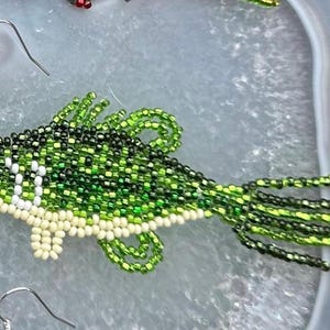 Beaded Fish Earrings, Coho Salmon Beaded Earrings, Rainbow Trout ...