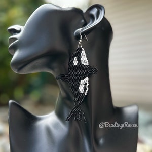 Beaded Fish Earrings, Coho Salmon Beaded Earrings, Rainbow Trout ...