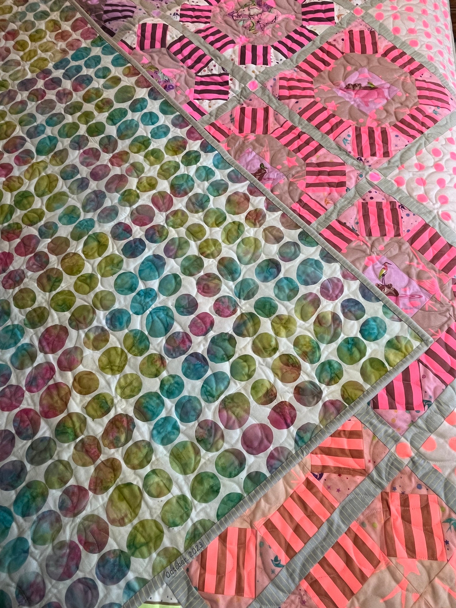 Handmade Quilt - Star Cluster by Tula Pink - Animals Flowers Colorful ...
