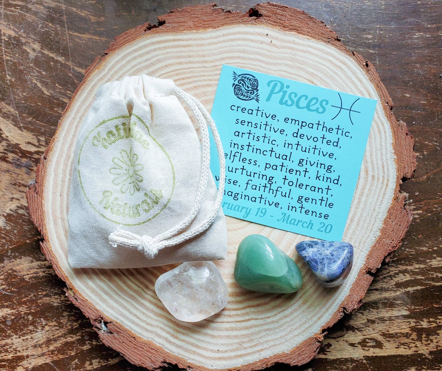 Pisces Gemstone Set Pisces Crystal Set Zodiac Gift for | Etsy