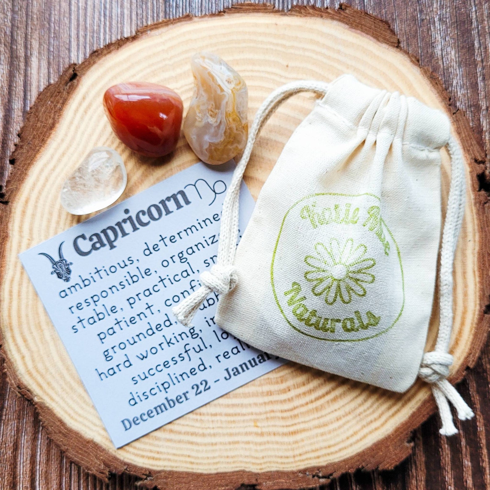 Capricorn Gemstone Set Capricorn Crystal Set Zodiac Gift | Etsy