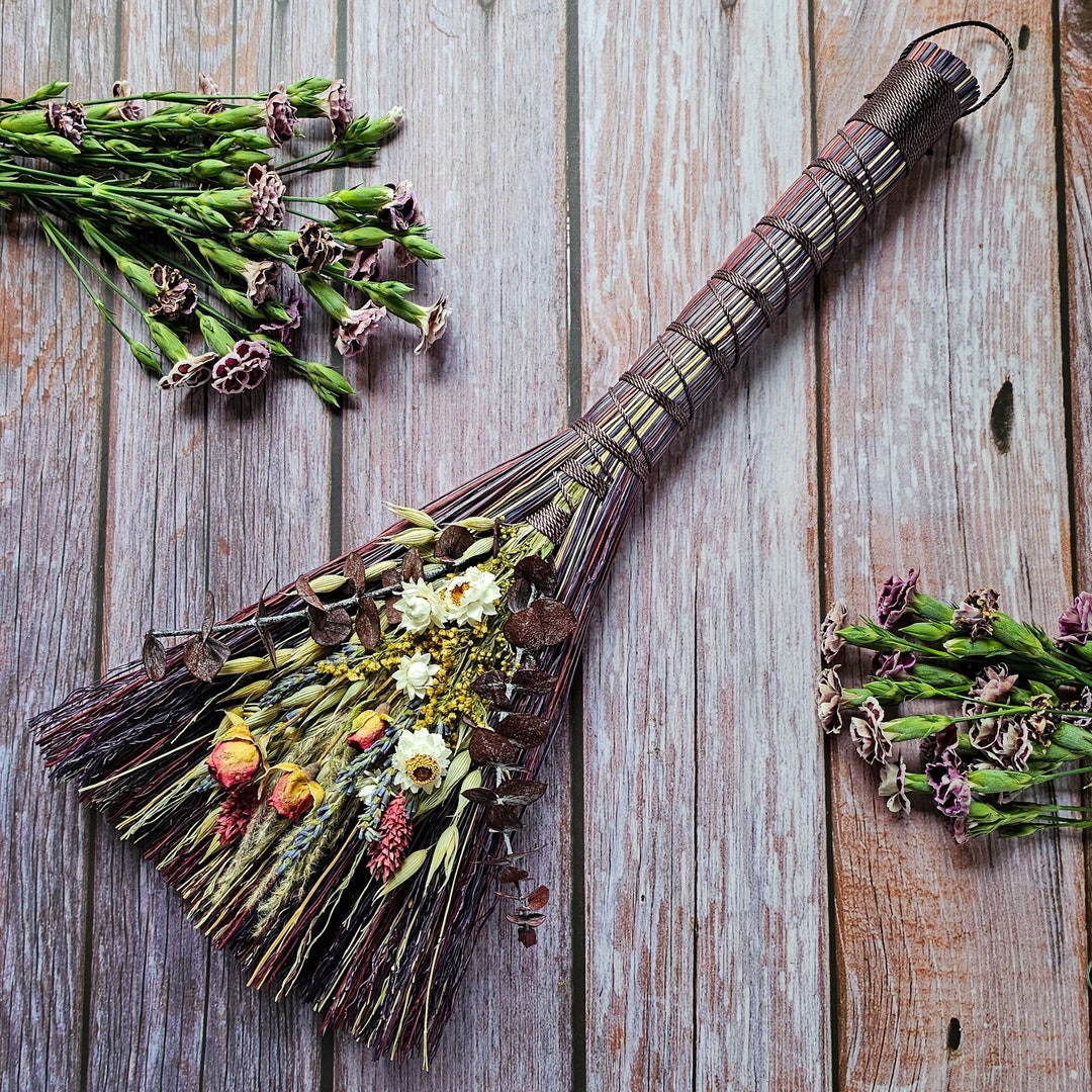 Hawktail Whisk Broom Cottagecore Decorative Hand Broom With Dried ...
