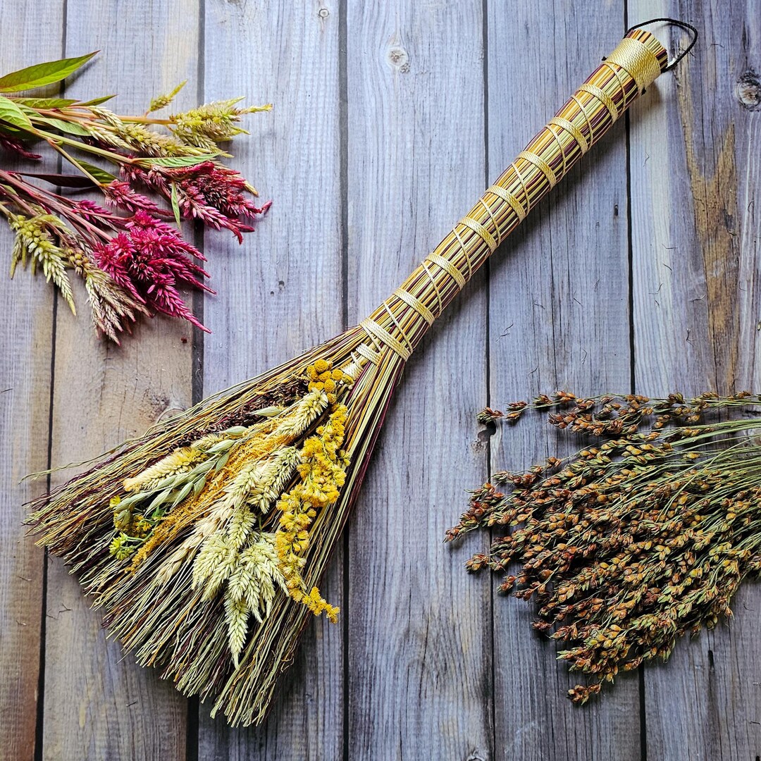 Hawktail Whisk Broom Cottagecore Decorative Hand Broom With Dried ...