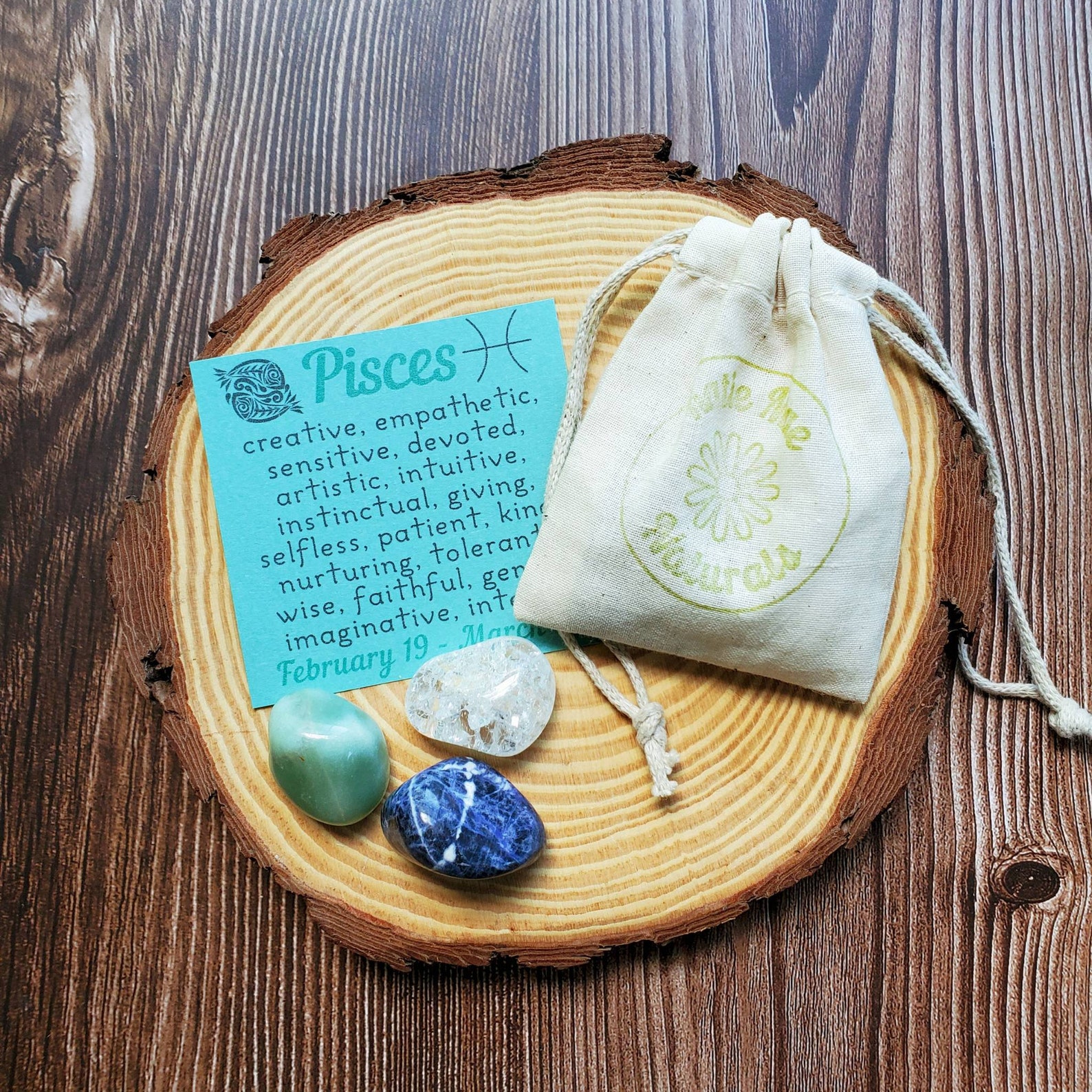 Pisces Gemstone Set Pisces Crystal Set Zodiac Gift for | Etsy