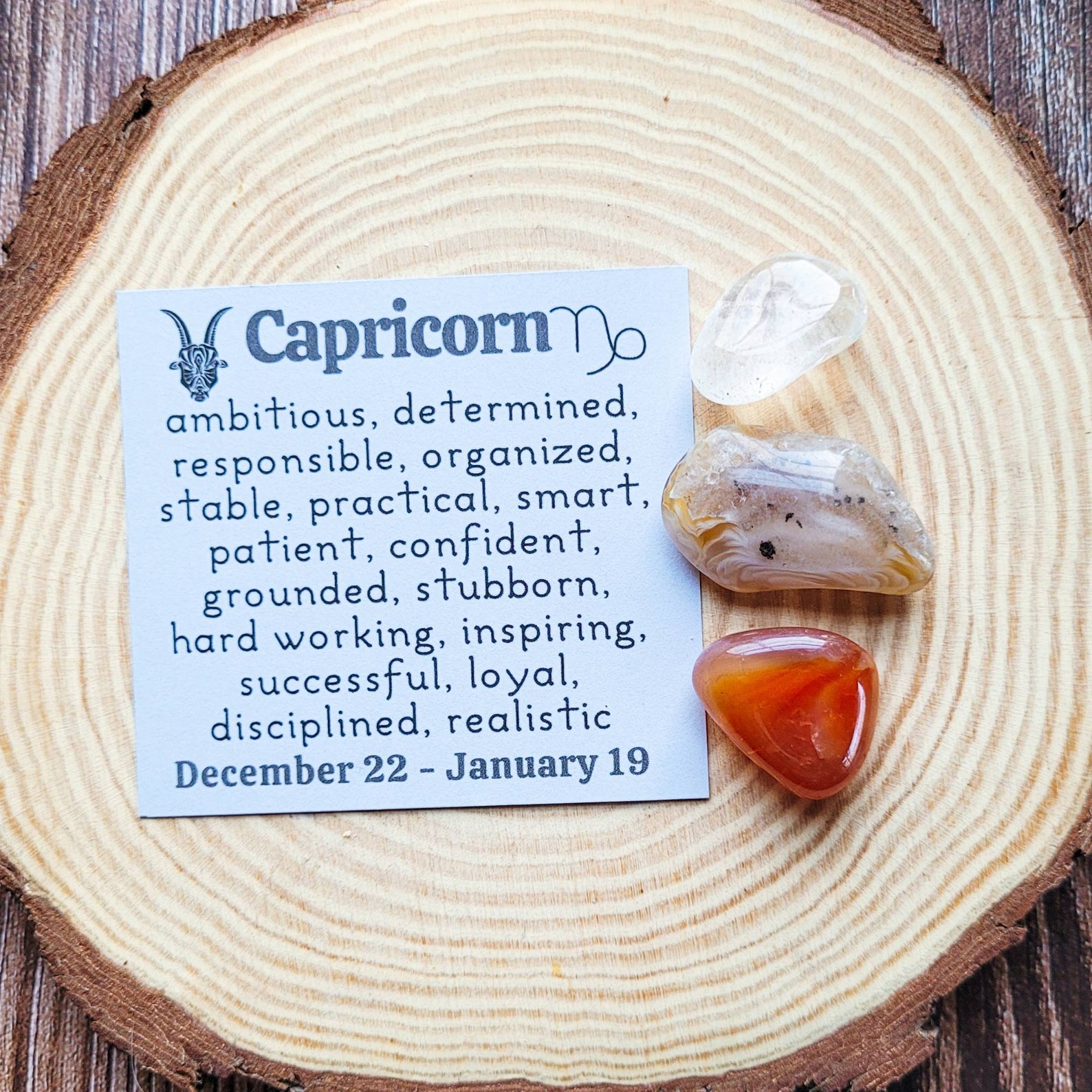 Capricorn Gemstone Set Capricorn Crystal Set Zodiac Gift | Etsy