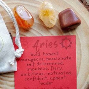 Aries Gemstone Set Aries Crystal Set Zodiac Gift for Aries | Etsy