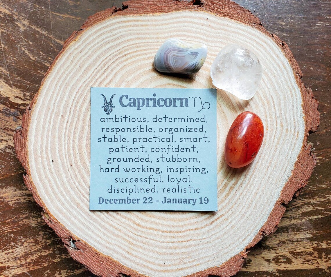 Capricorn Gemstone Set Capricorn Crystal Set Zodiac Gift | Etsy