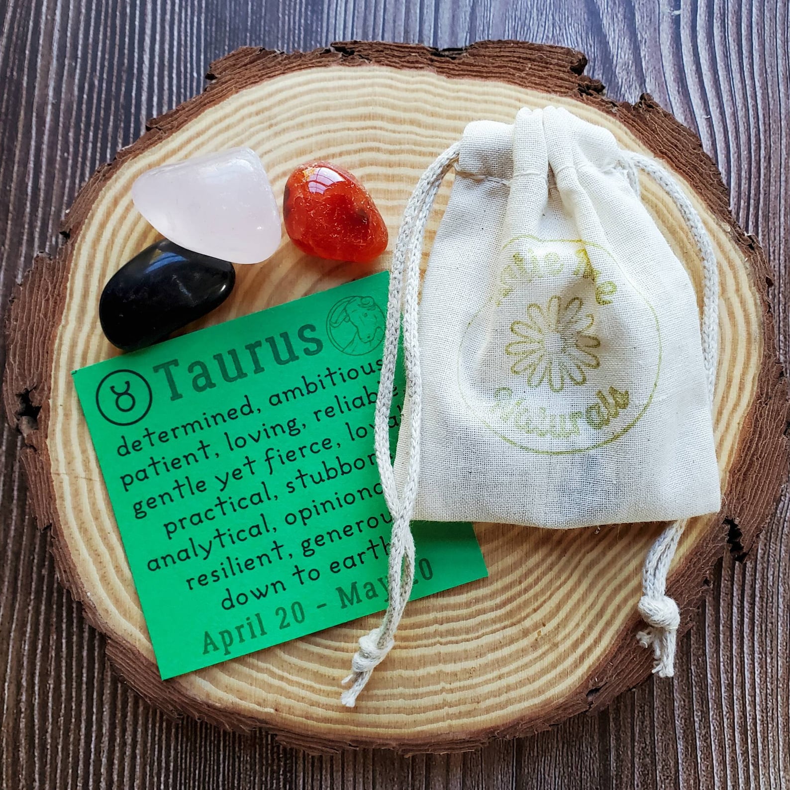 Taurus Gemstone Set Taurus Crystal Set Zodiac Gift for - Etsy