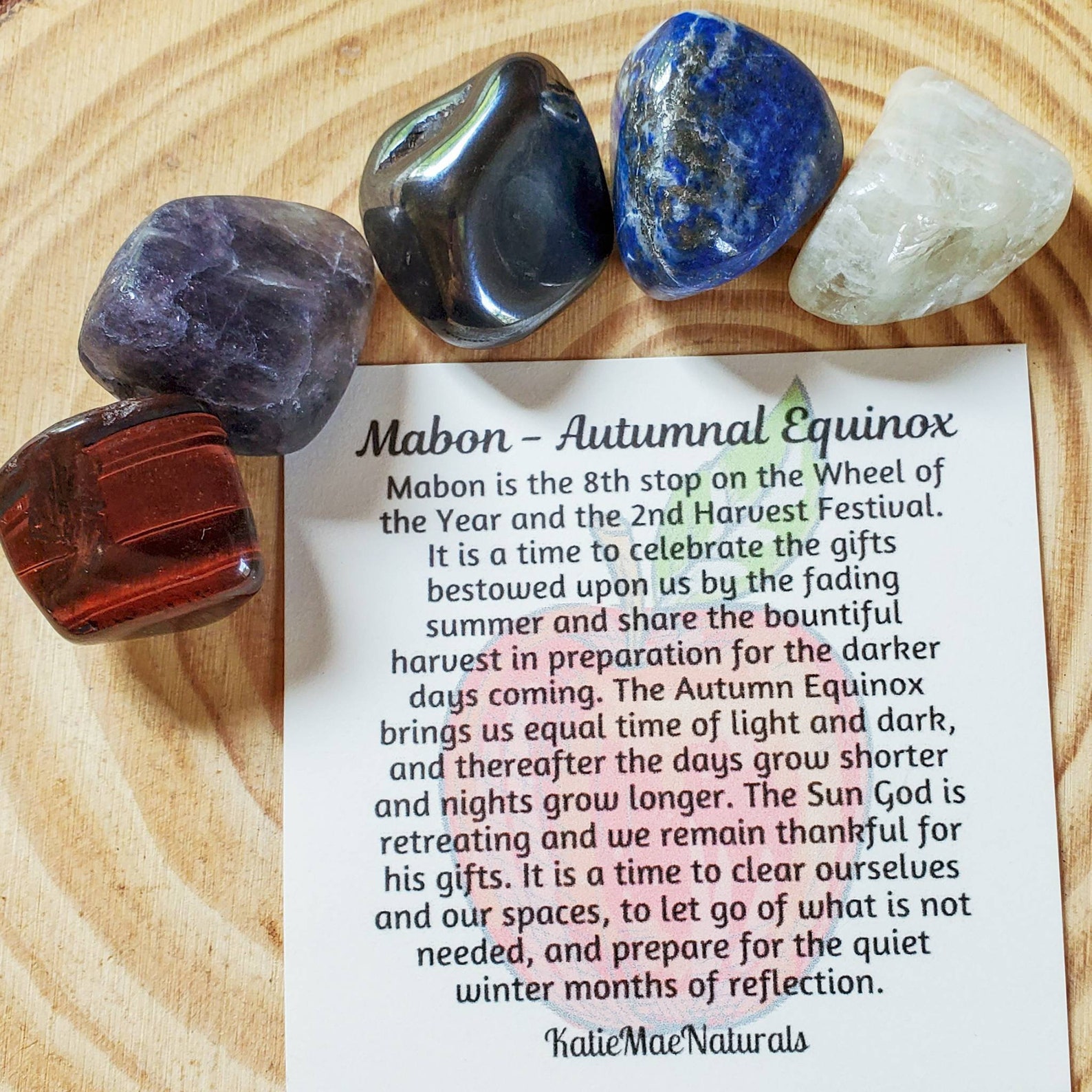 Mabon Crystal Set Gemstones for Autumn Equinox Wheel of | Etsy