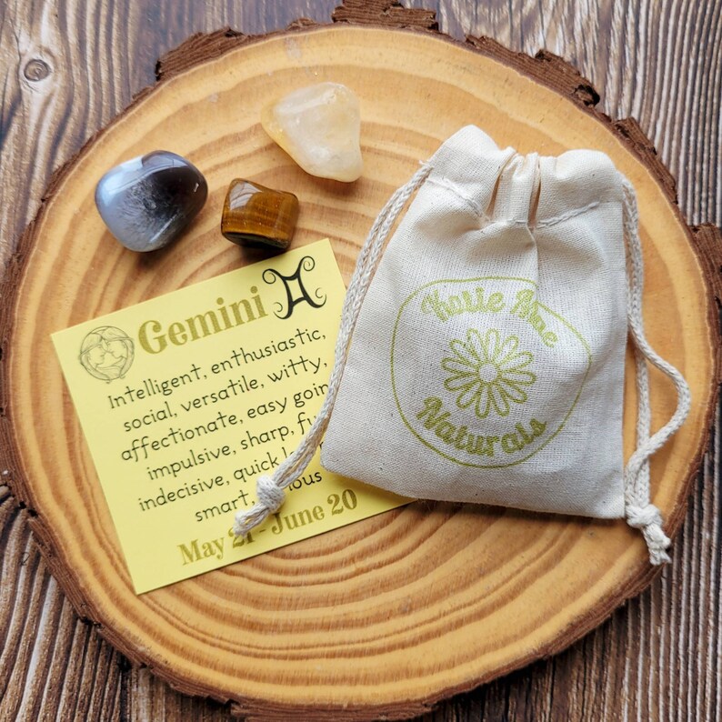 Gemini Gemstone Set Gemini Crystal Set Zodiac Gift for - Etsy