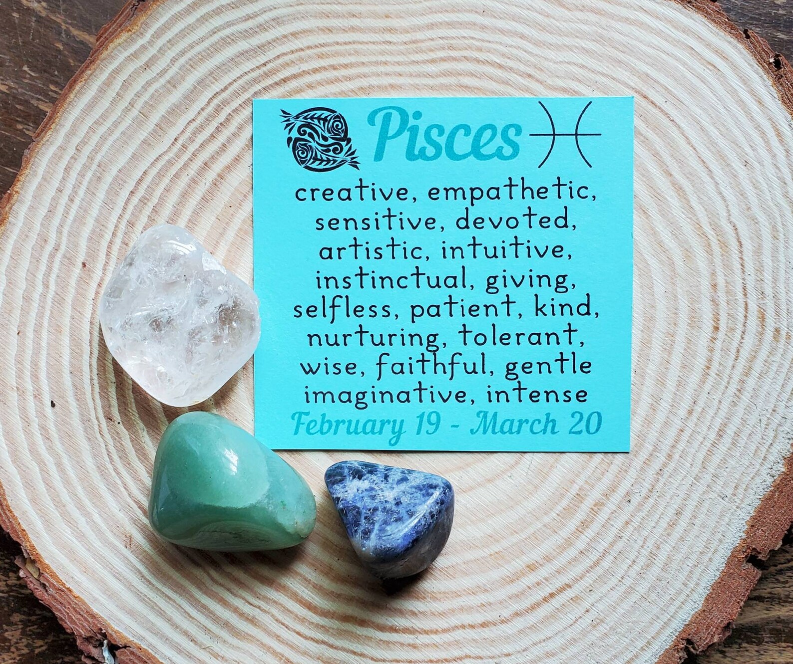 Pisces Gemstone Set Pisces Crystal Set Zodiac Gift for | Etsy