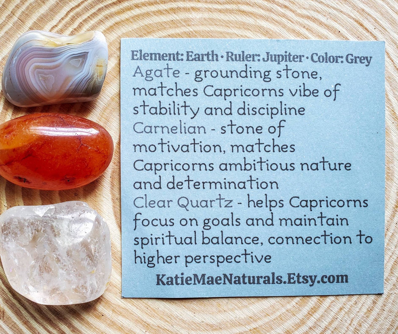 Capricorn Gemstone Set Capricorn Crystal Set Zodiac Gift | Etsy